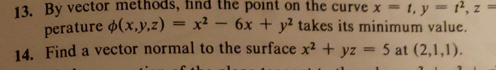 Solved 13. By vector methods, find the point on the curve | Chegg.com