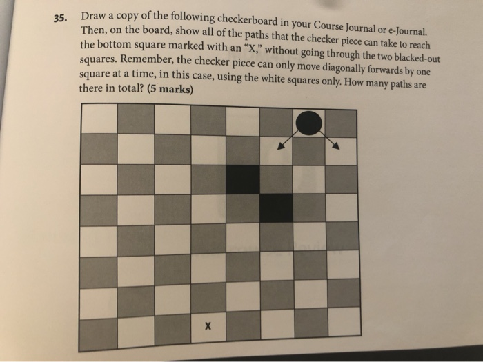 Solved 35. Draw a copy of the following checkerboard in your | Chegg.com