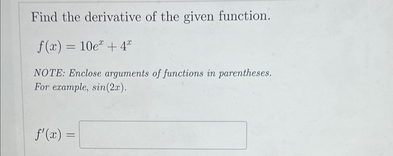 Solved Find the derivative of the given | Chegg.com
