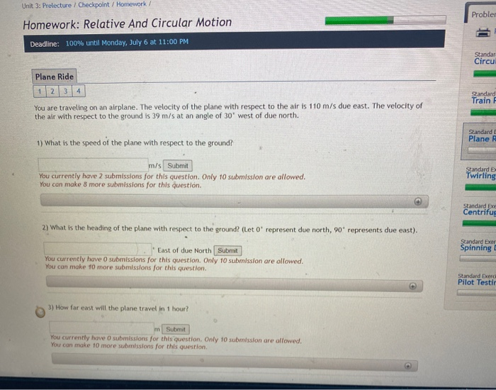 Solved Unit 3: Prelecture / Checkpoint / Homework/ Probler | Chegg.com