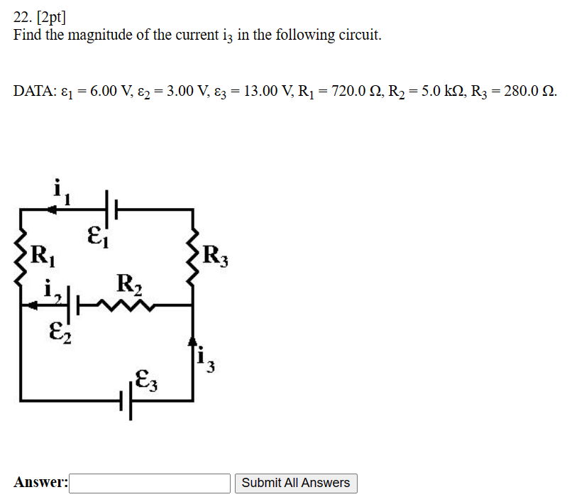 Solved 2ptFind the magnitude of the current i3 ﻿in the | Chegg.com