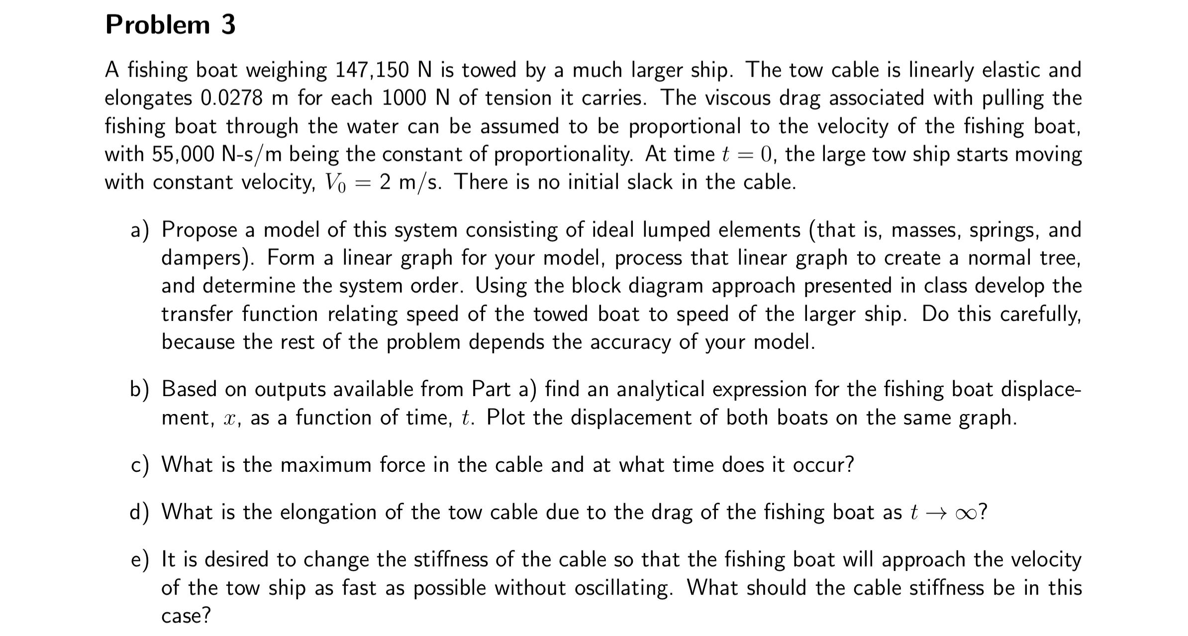 Solved Problem 3A fishing boat weighing | Chegg.com