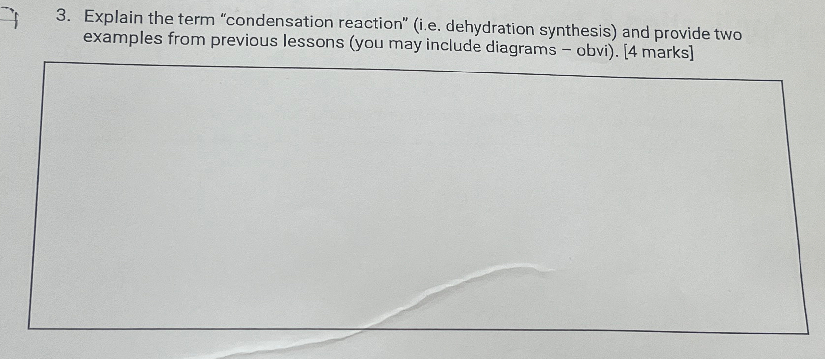 Solved Explain the term "condensation reaction" (i.e. | Chegg.com