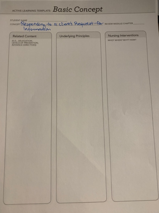 ACTIVE LEARNING TEMPLATE: Basic Concept STUDENT NAME | Chegg.com