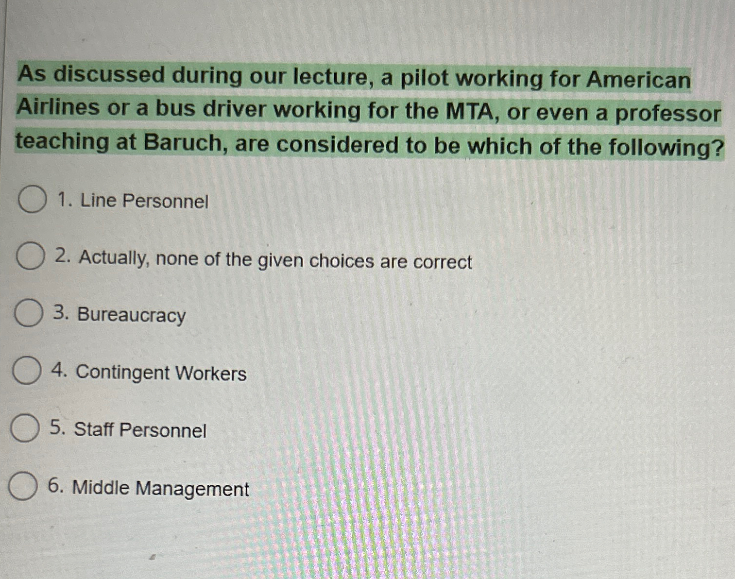 Solved As discussed during our lecture, a pilot working for | Chegg.com