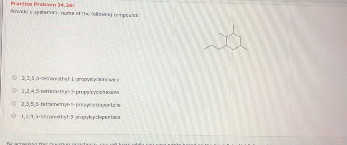 Solved Practice Problem 04.361 Provide a systematic name of | Chegg.com