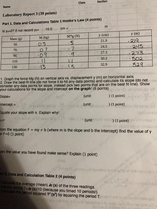 Solved Class Section Name Laboratory Report 3 (39 points) | Chegg.com