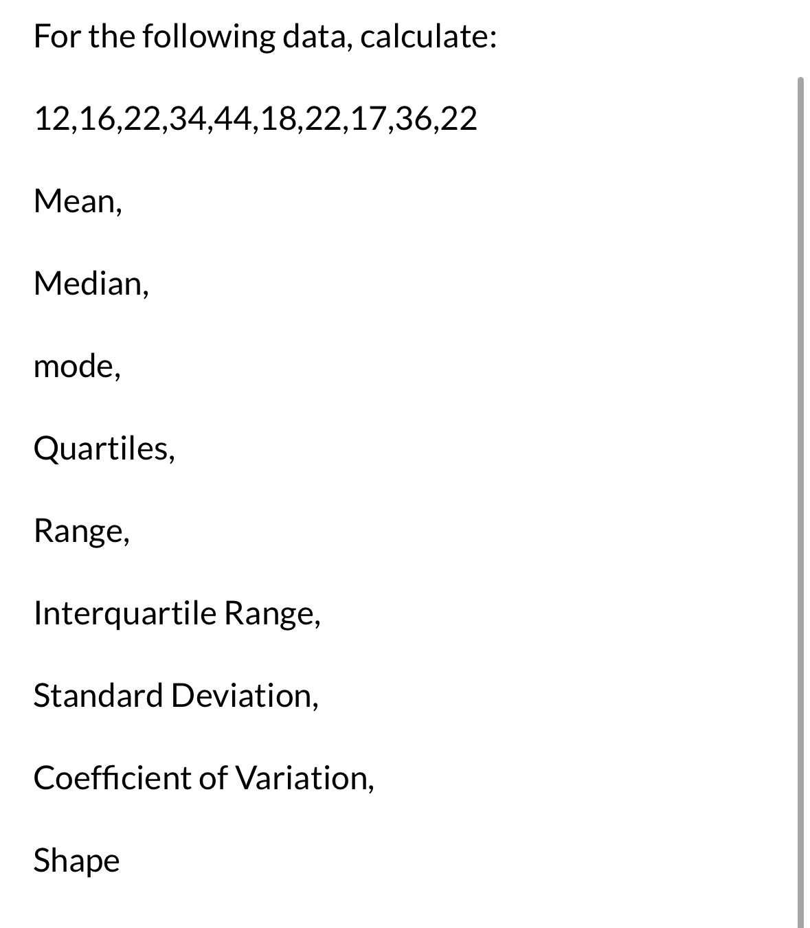 Solved For the following data, | Chegg.com