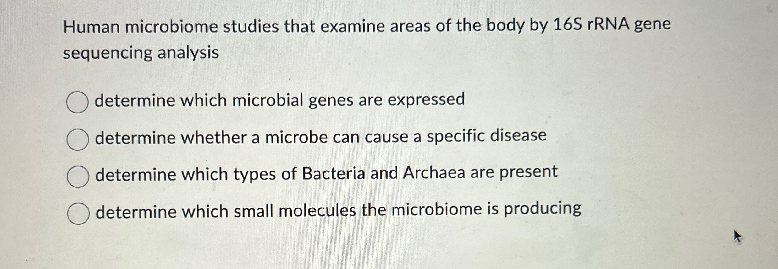 Human microbiome studies that examine areas of the | Chegg.com
