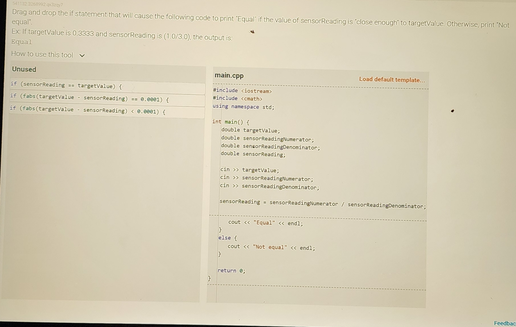 Solved 5417323268992 ﻿qxaraqy?Drag and drop the if statement | Chegg.com