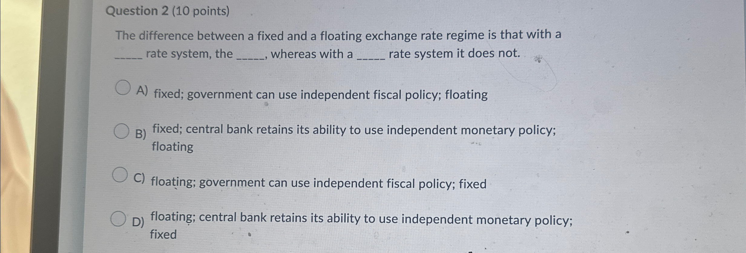 Solved Question 2 (10 ﻿points)The difference between a fixed | Chegg.com