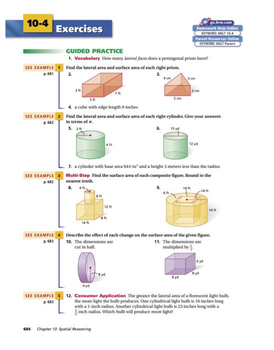 Solved 10-4 GUIDED PRACTICE 1. Vocabulary How many lateral | Chegg.com