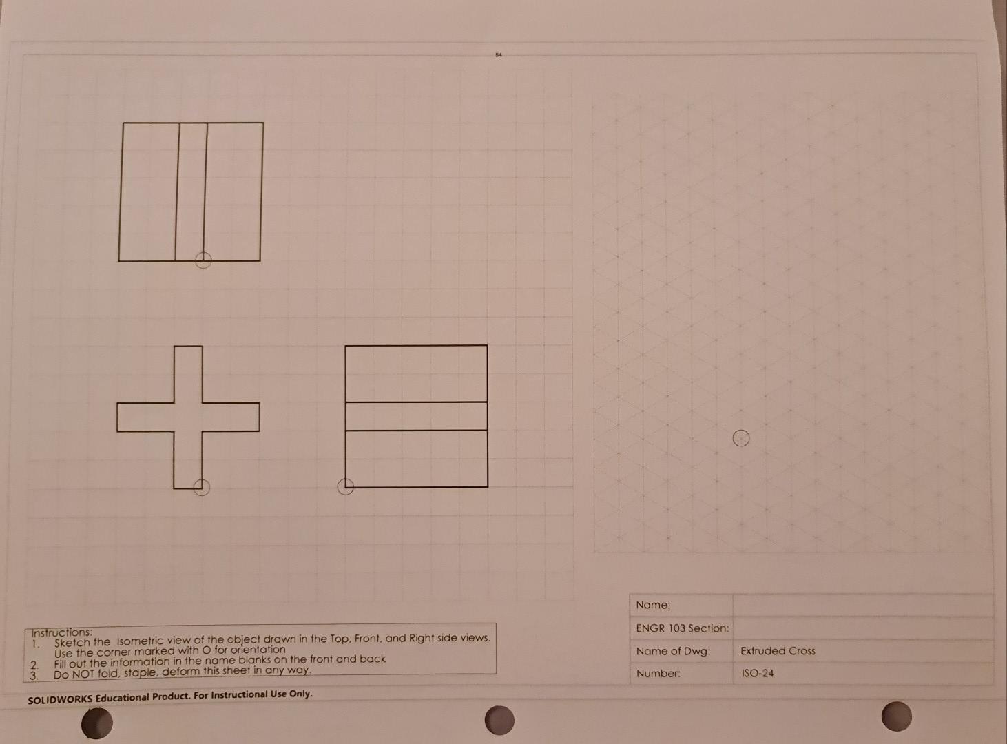 Solved II + O Name: ENGR 103 Section: Instructions: 1. | Chegg.com