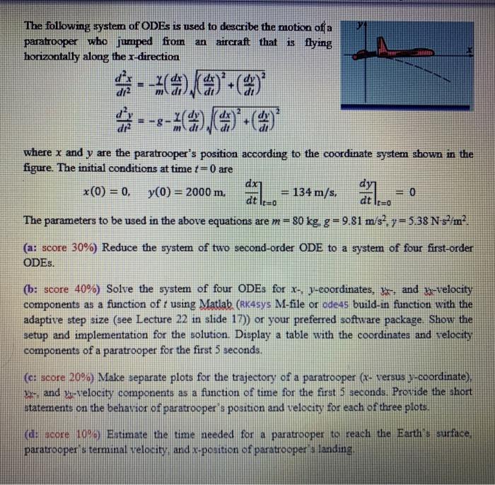 Solved The following system of ODEs is used to describe the | Chegg.com