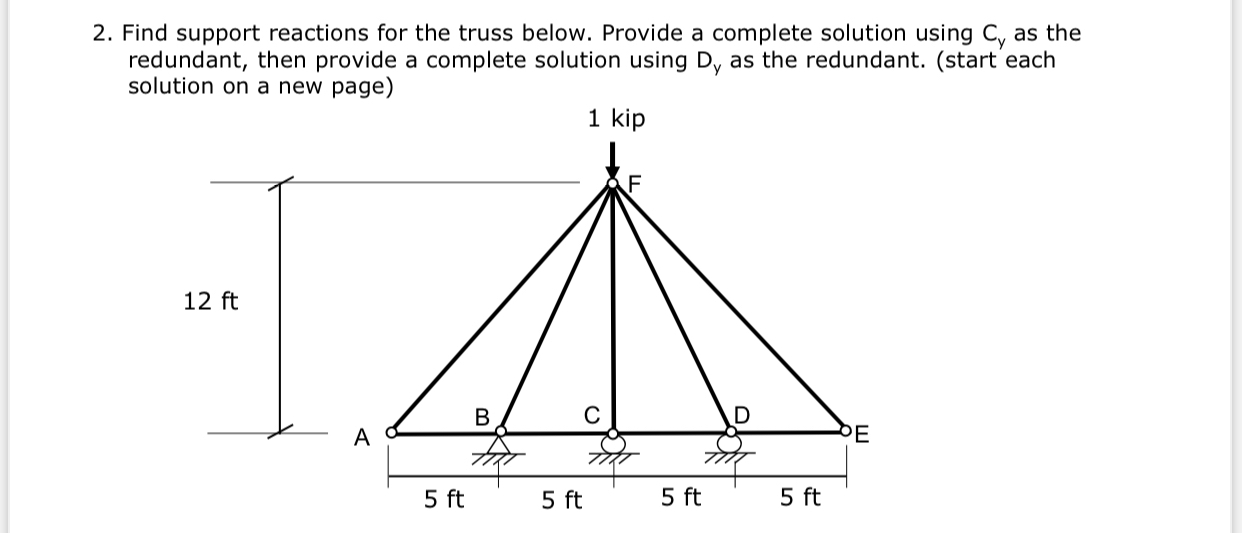 Solved Find support reactions for the truss below. Provide a | Chegg.com