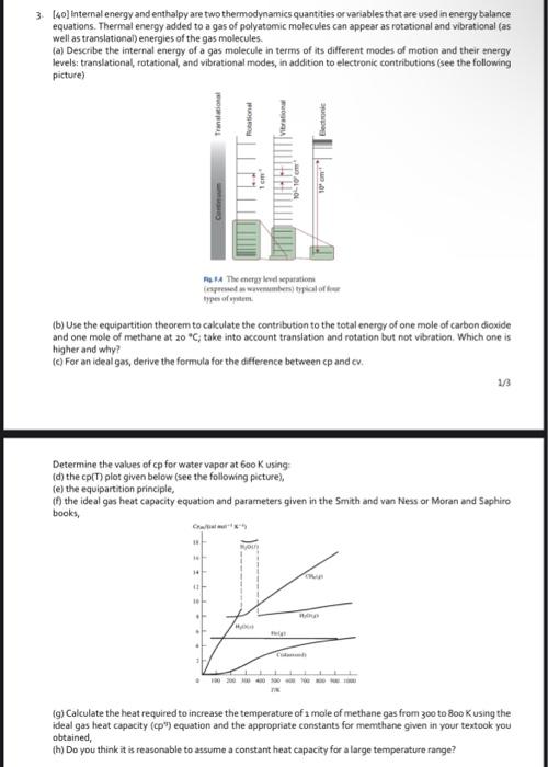 Solved 3. [40] internal energy and enthalpy are two | Chegg.com