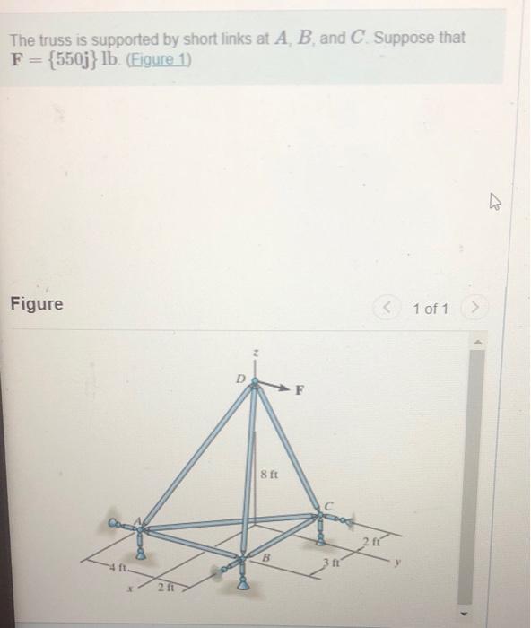The truss is supported by short links at A,B, and C. | Chegg.com
