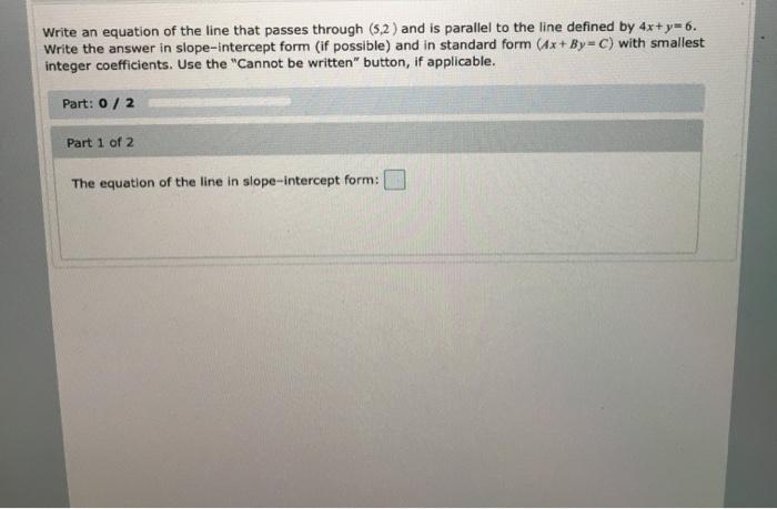 Solved Write An Equation Of The Line That Passes Through