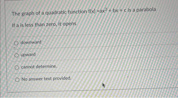 Solved The Graph Of A Quadratic Function F X Ax2 Bx C Is A