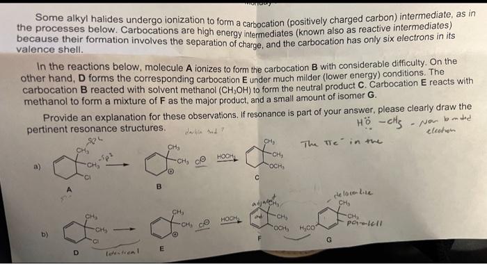Solved Some alkyl halides undergo ionization to form a | Chegg.com