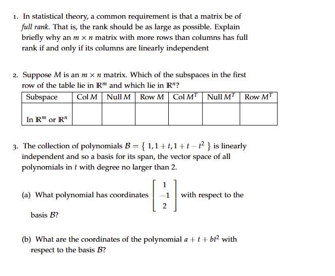Solved In ﻿statistical theory, a common requirement is ﻿that | Chegg.com