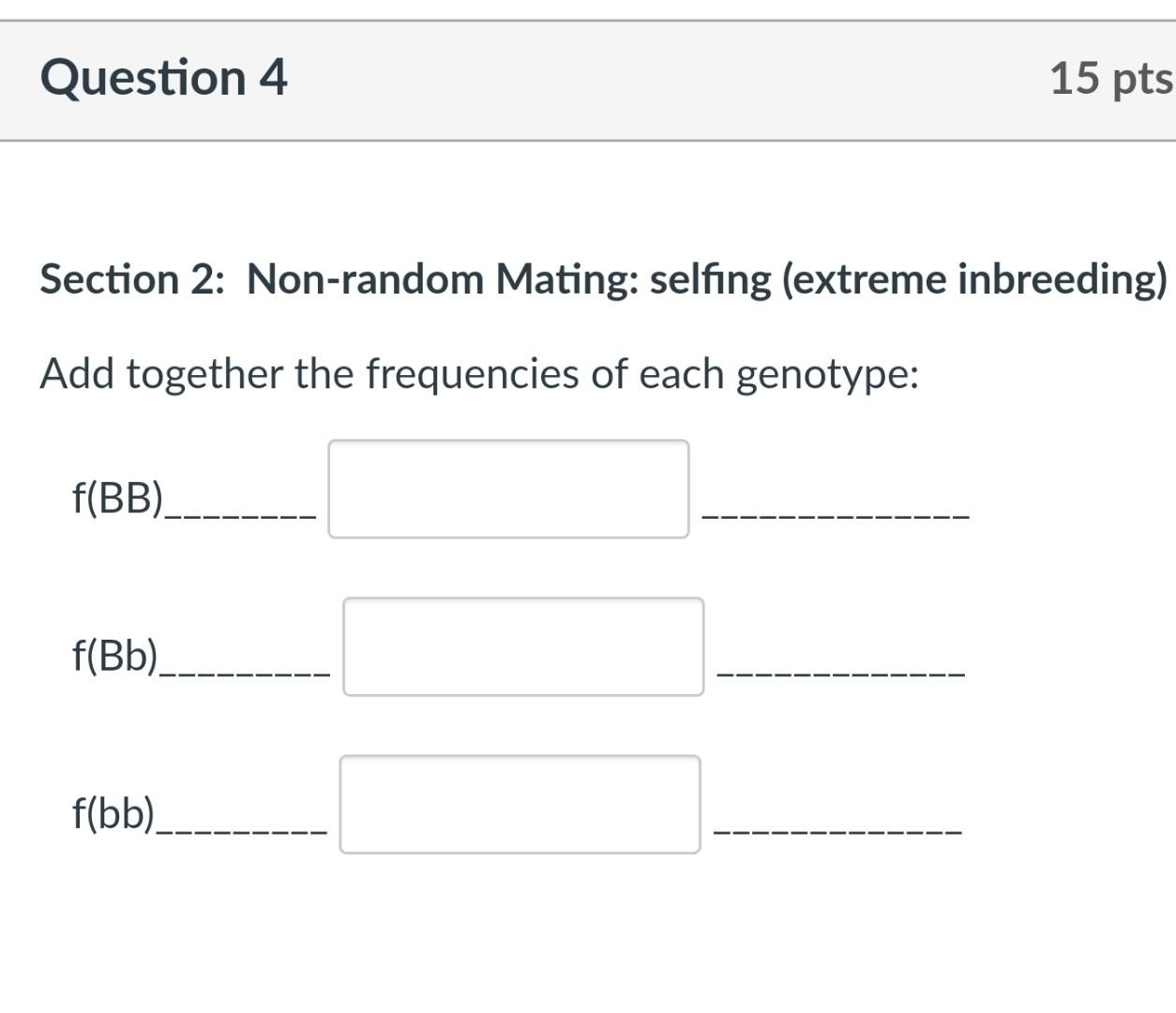 Solved Section 2: Non-random Mating: selfing (extreme | Chegg.com