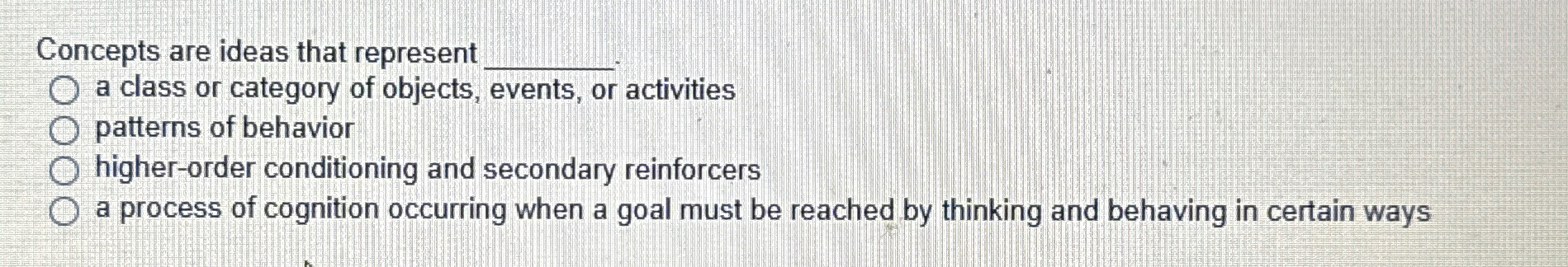 Solved Concepts are ideas that represent q,a class or | Chegg.com