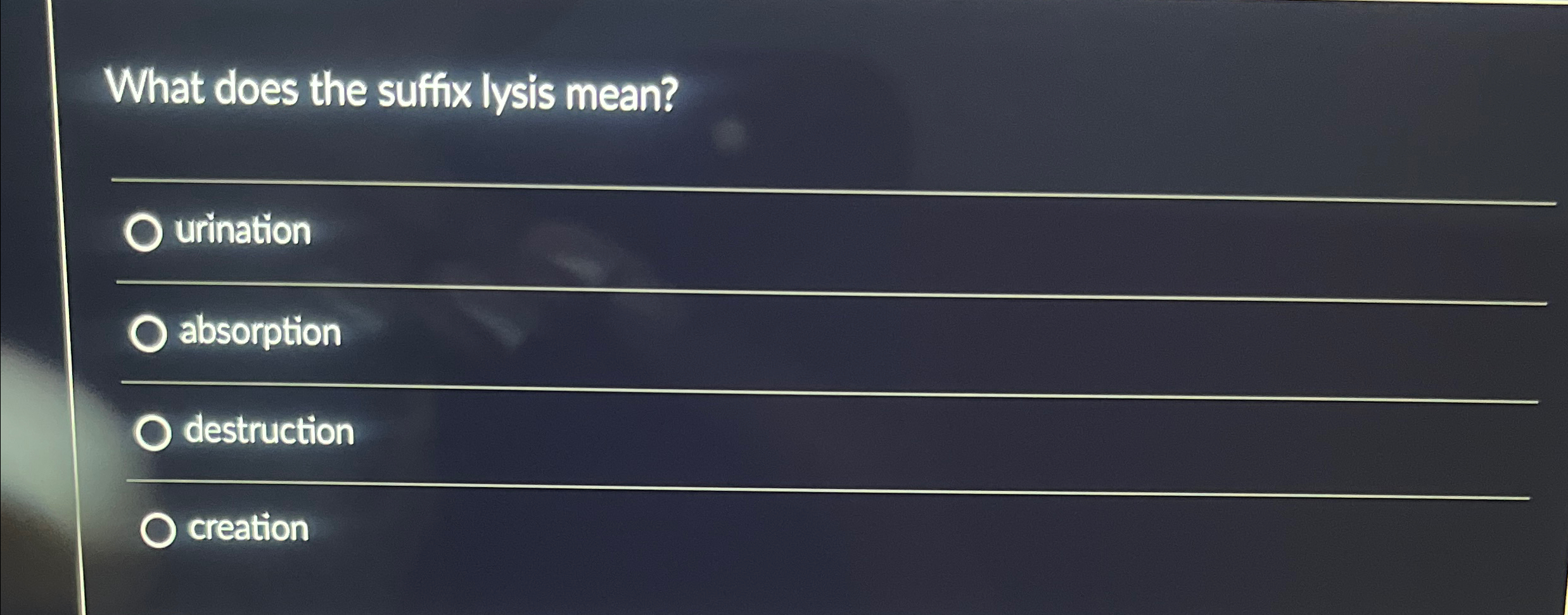 Solved What does the suffix Iysis | Chegg.com