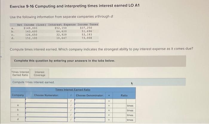 Solved Exercise 9-16 Computing and interpreting times | Chegg.com