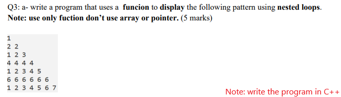 Solved Q3: a- write a program that uses a funcion to display | Chegg.com