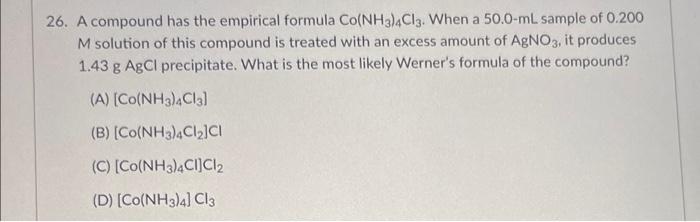 Solved D Question 32 4 pts 32. The compound [Ni(NH3)2Cl2) is | Chegg.com
