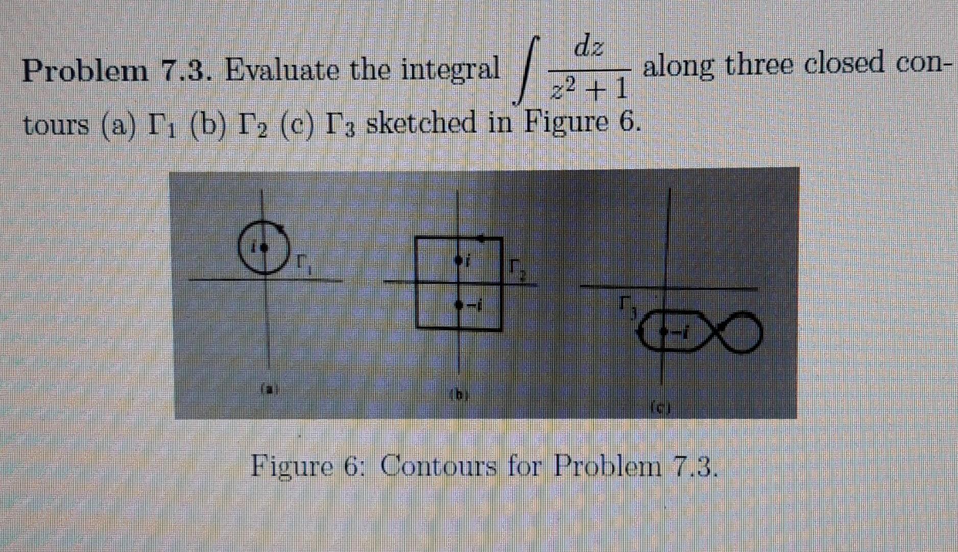 Problem 7.3. Evaluate the integral ∫z2+1dz along | Chegg.com