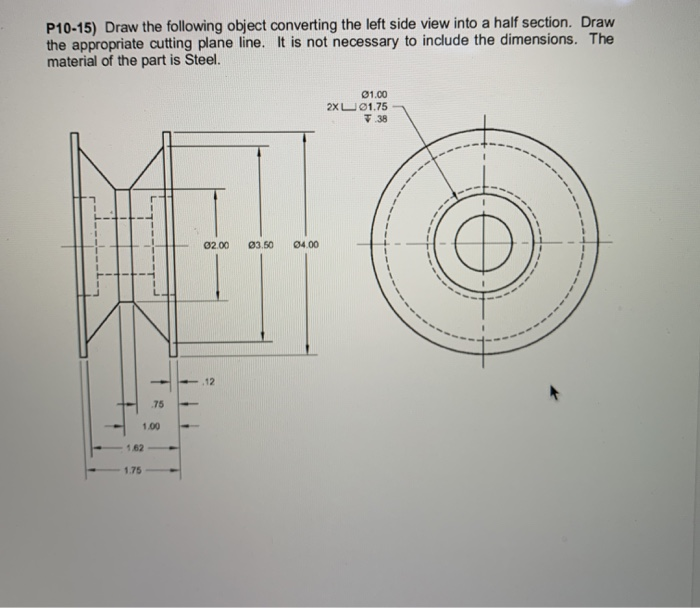 Solved P10-15) Draw the following object converting the left | Chegg.com
