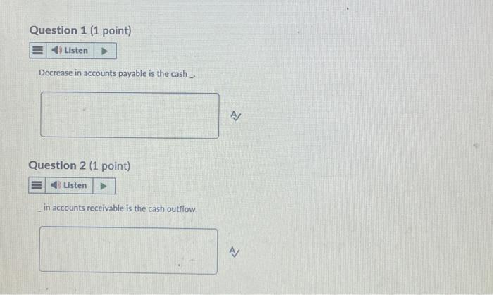 Decrease In Accounts Payable Is The Cash Question 2 3785