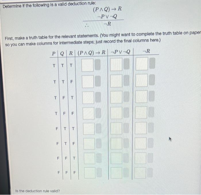 Solved Determine If the following is a valid deduction rule: | Chegg.com