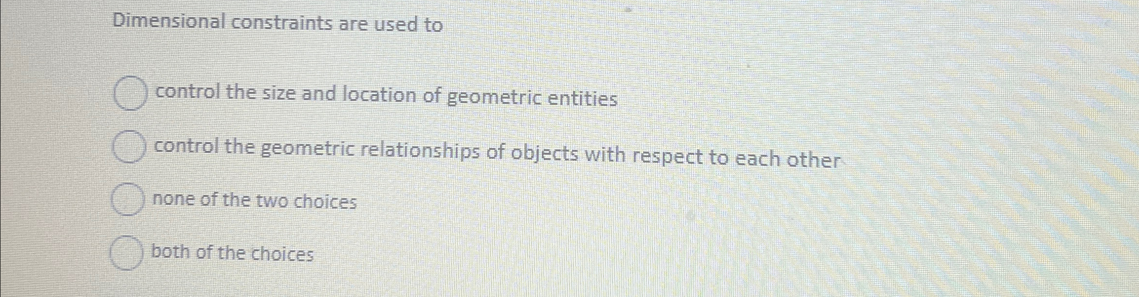 Solved Dimensional constraints are used tocontrol the size | Chegg.com