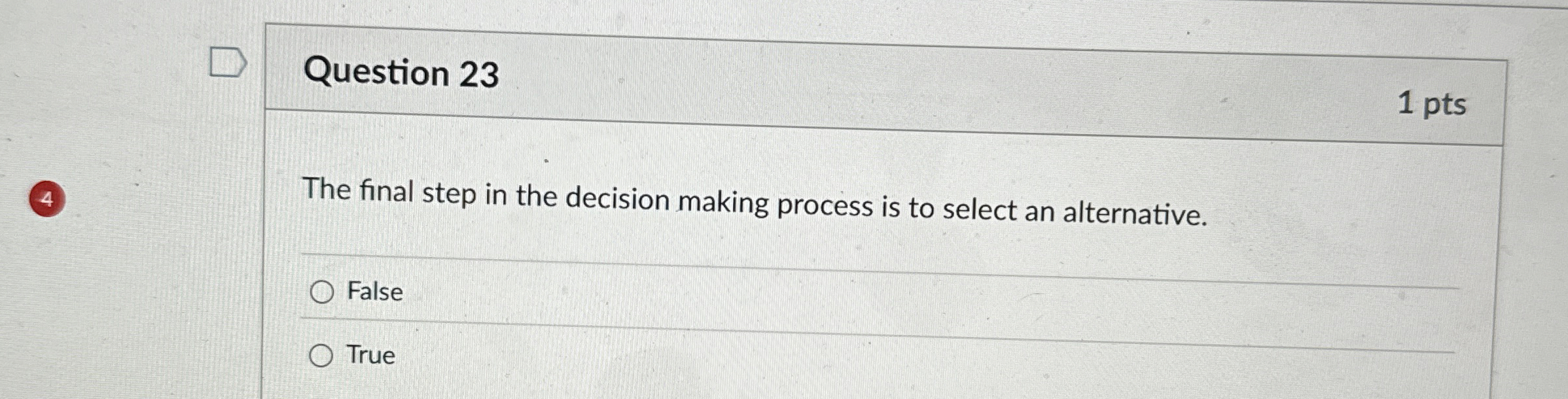 Solved Question 231 ﻿ptsThe final step in the decision | Chegg.com
