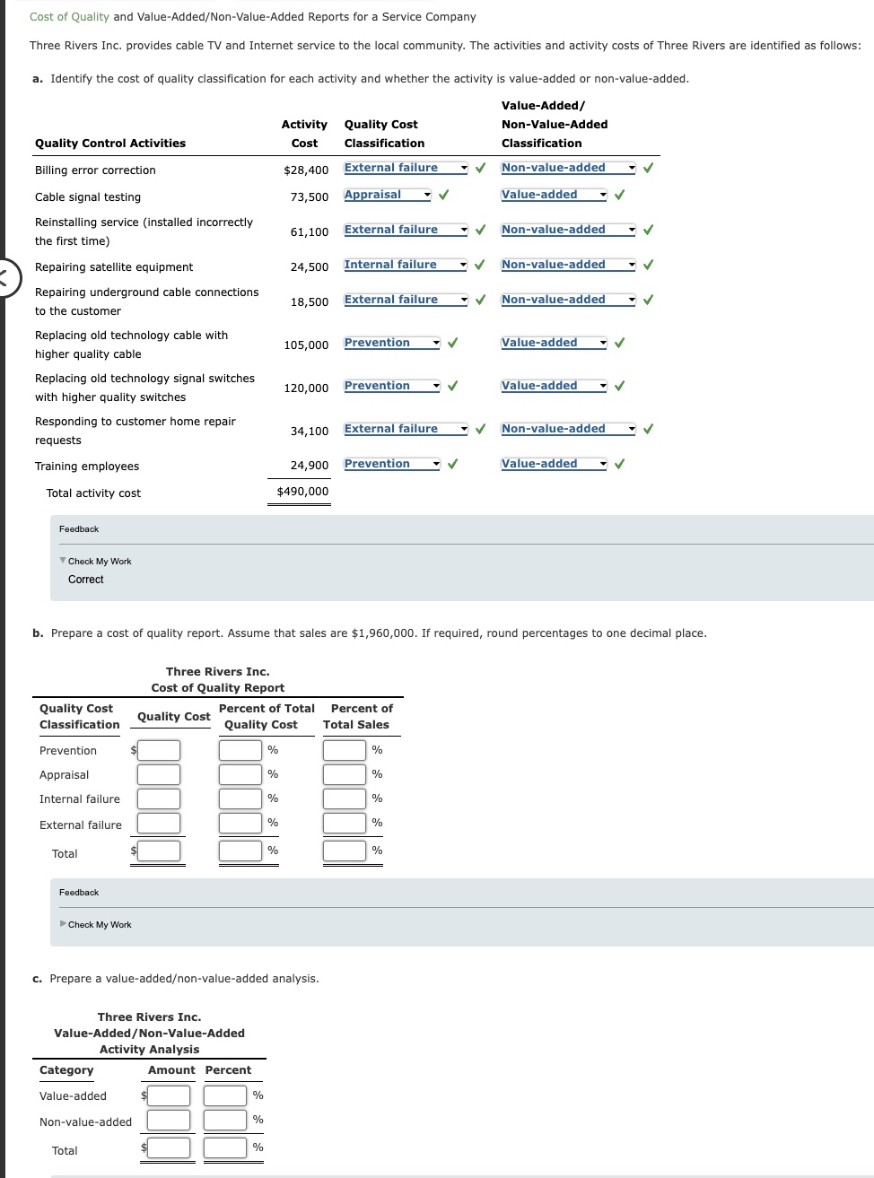 Solved by an EXPERT Please help me complete part b. ﻿and c. ﻿Cost of | Chegg.com