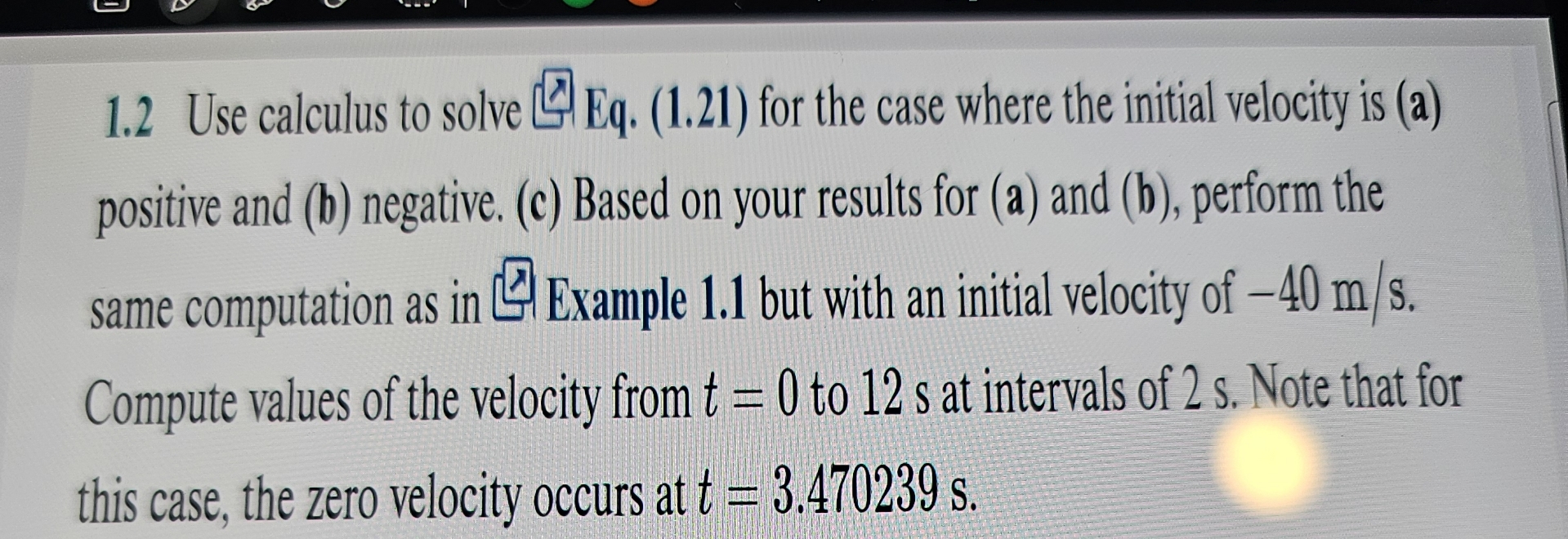 Solved 1.2 ﻿Use calculus to solve Eq. (1.21) ﻿for the case | Chegg.com