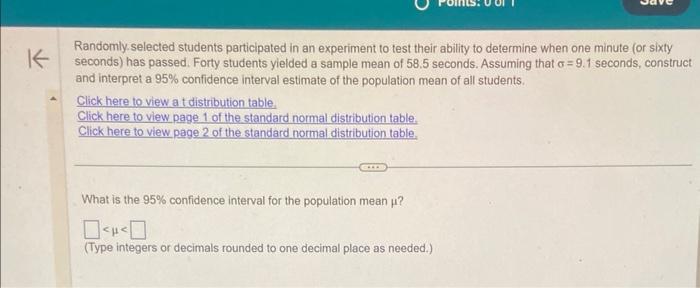 Solved Randomly selected students participated in an | Chegg.com
