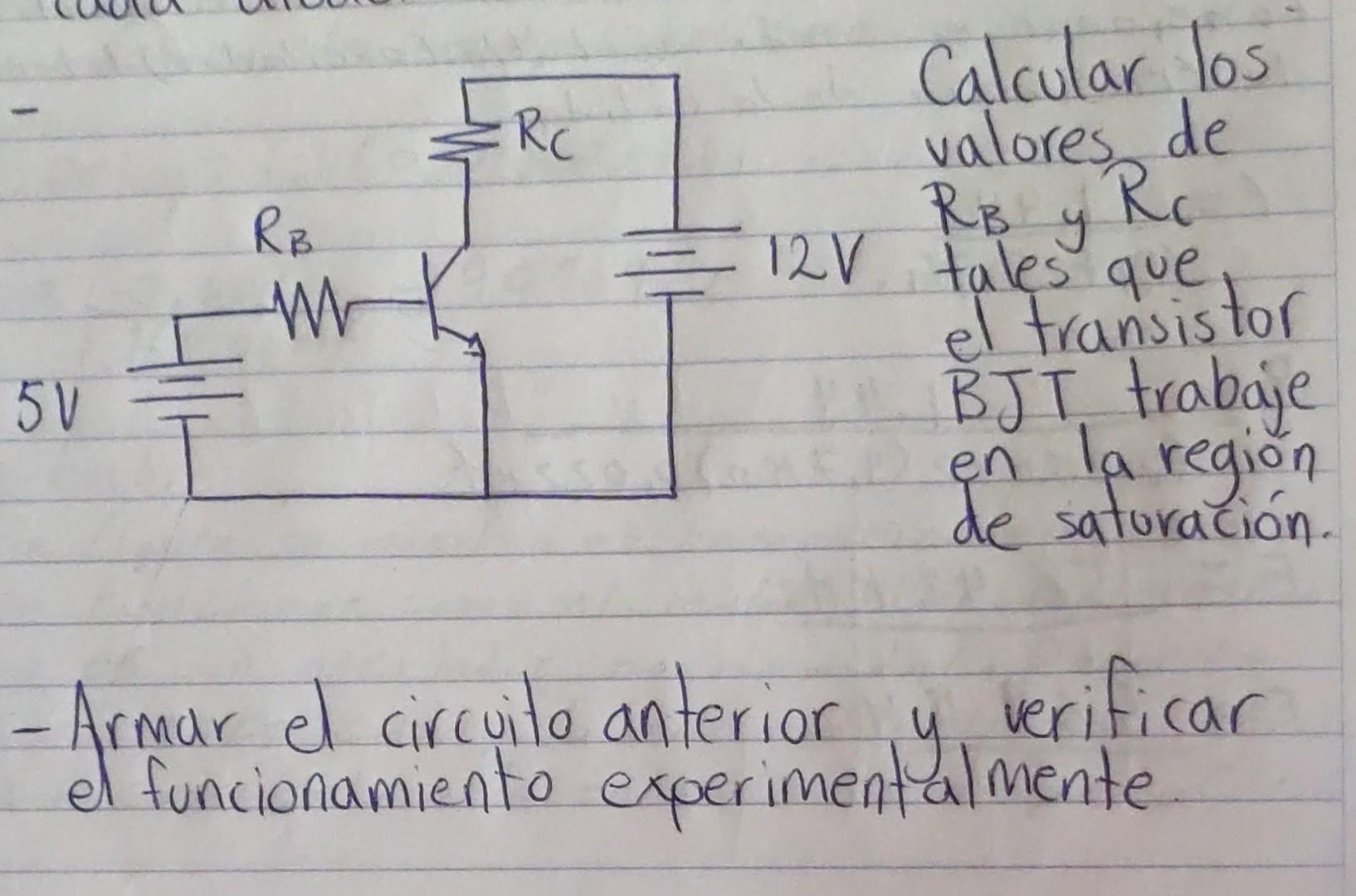 Solved Calculate the values of Rb and Rc such that the BJT | Chegg.com