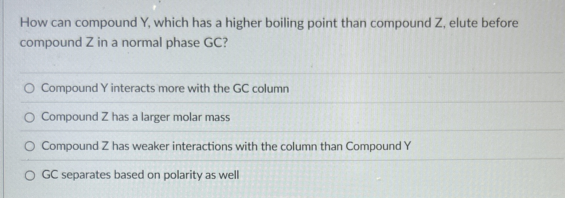 Solved How can compound Y , ﻿which has a higher boiling | Chegg.com