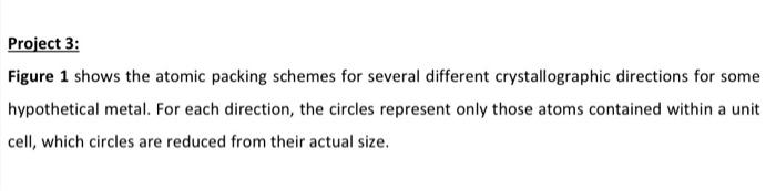 Solved Project 3: Figure 1 shows the atomic packing schemes | Chegg.com