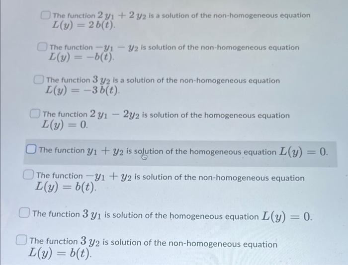 Solved Suppose That Y1 T Is Solution Of L Y1 0 And Y2 T