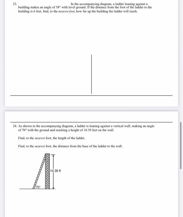 Solved 23. In the accompanying diagram, a ladder leaning | Chegg.com