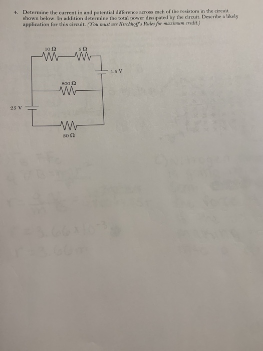 Solved 4. Determine the current in and potential difference | Chegg.com