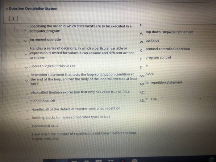Solved Show Timer Question Completion Status: Match the | Chegg.com