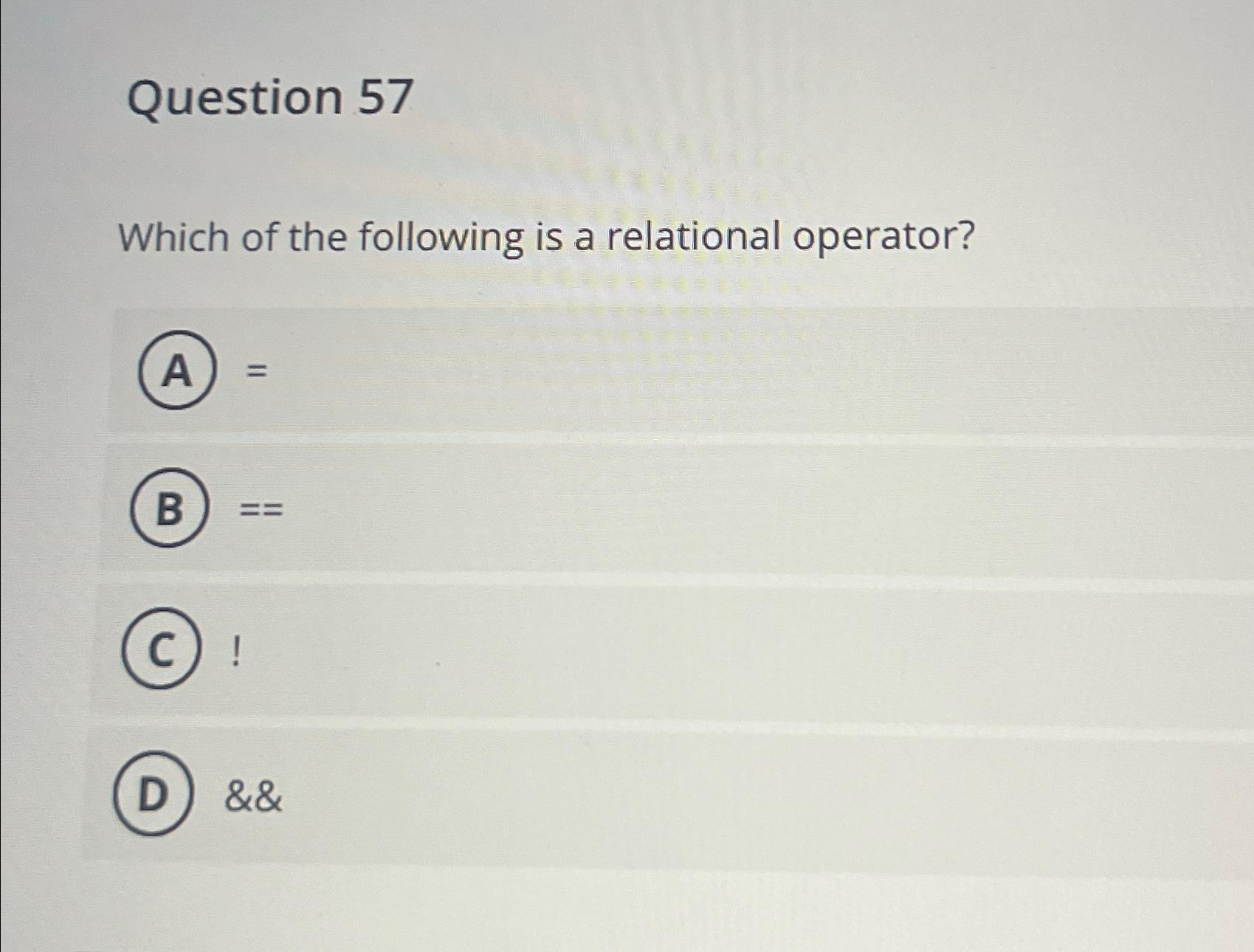 Solved Question 57Which of the following is a relational | Chegg.com