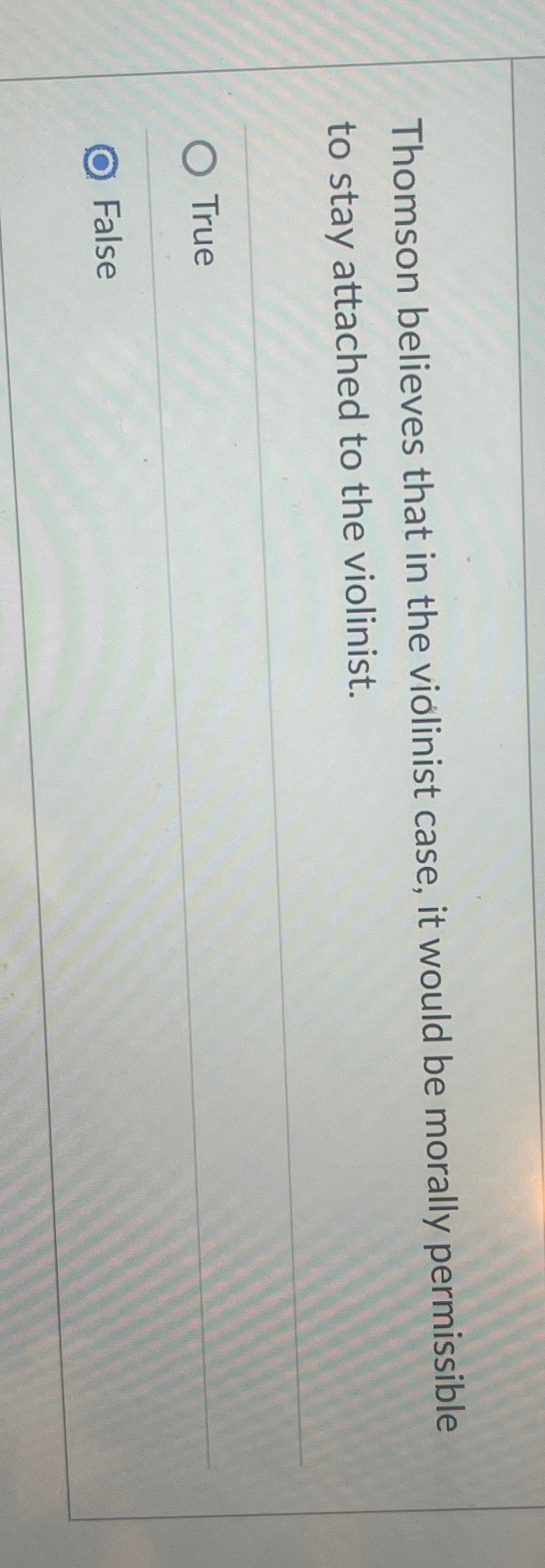 Solved Thomson believes that in the violinist case, it would | Chegg.com