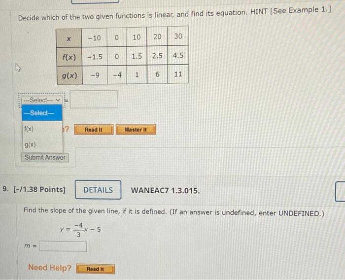 Solved Decide which of the two given functions is linear, | Chegg.com